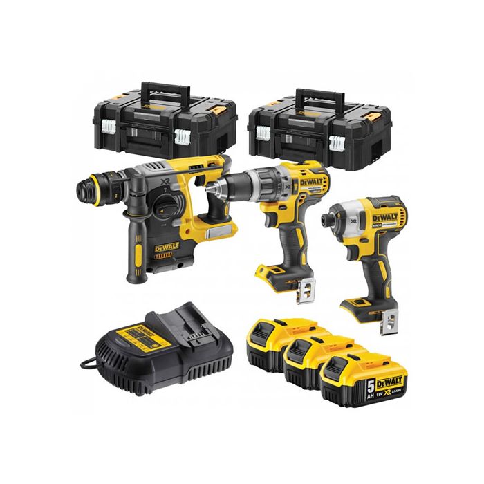 Zestaw Combo (DCD796, DCF887, DCH273, 3 akumulatory DCB184 18V/5.0Ah ...